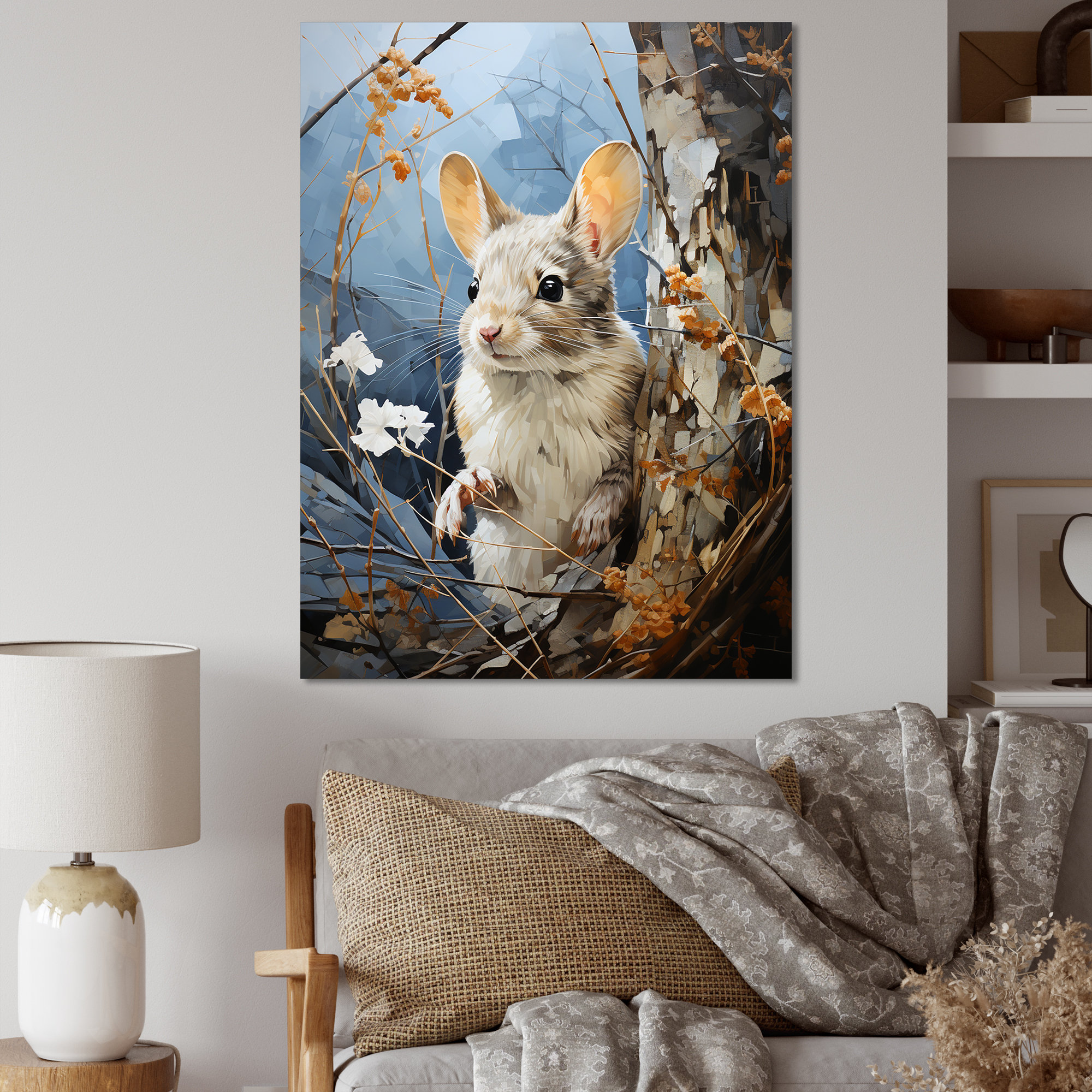 Red Barrel Studio® Rodent Silent Observer Pastoral Framed On Canvas Print | Wayfair